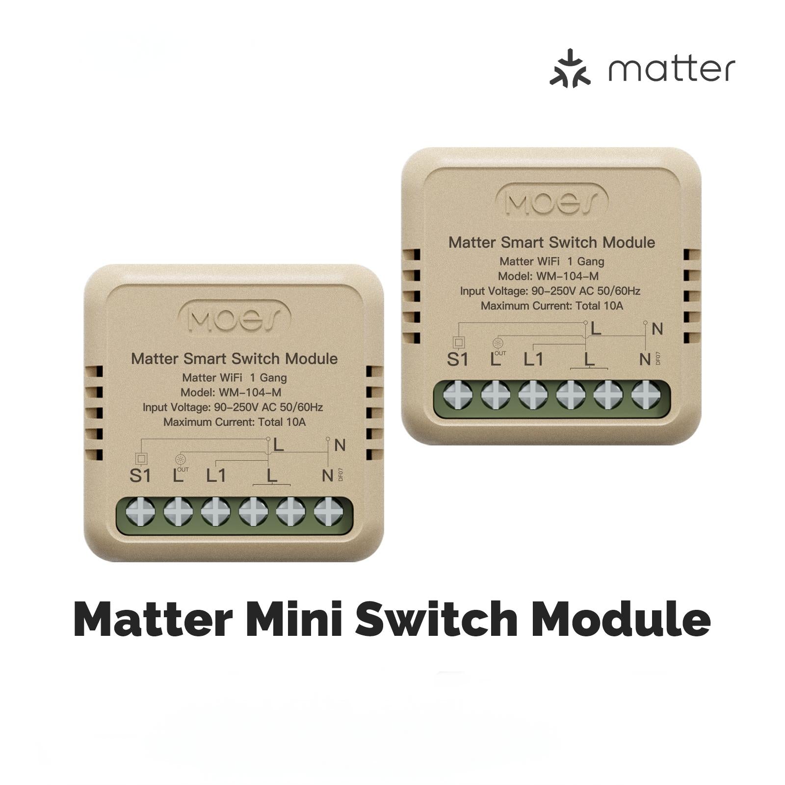 WiFi Matter Mini Smart Switch Module Relay Timer DIY Home Automation – MOES WiFi Matter Mini Smart Switch Module Relay Timer DIY Home Automation – MOES