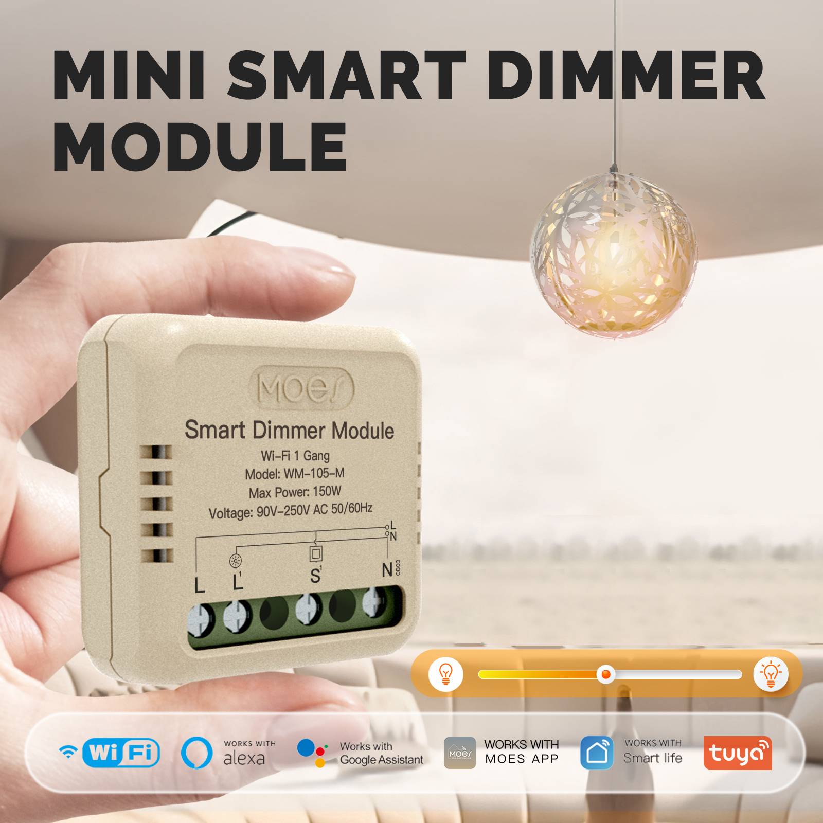 Wifi Smart Dimmer Switch Module Timer Diy Breaker 1 2 Gang Moes