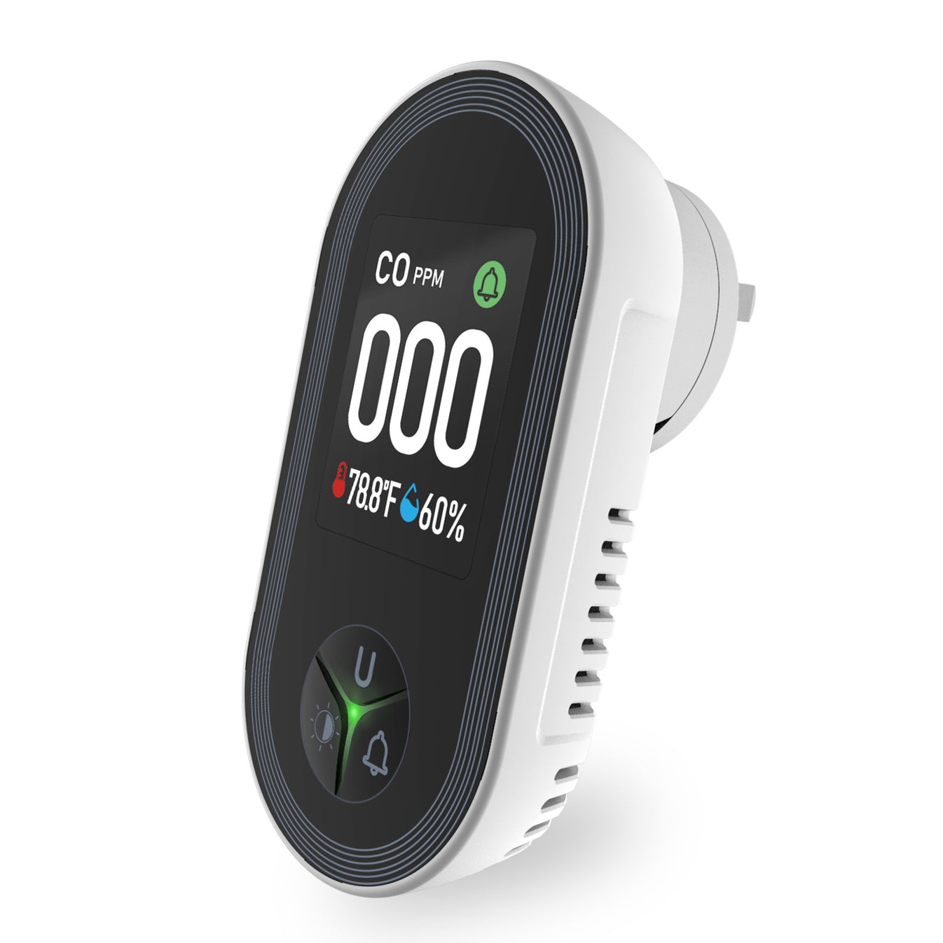Carbon Monoxide Detector Plug-in 3-in-1 Display with Temperature Humid ...