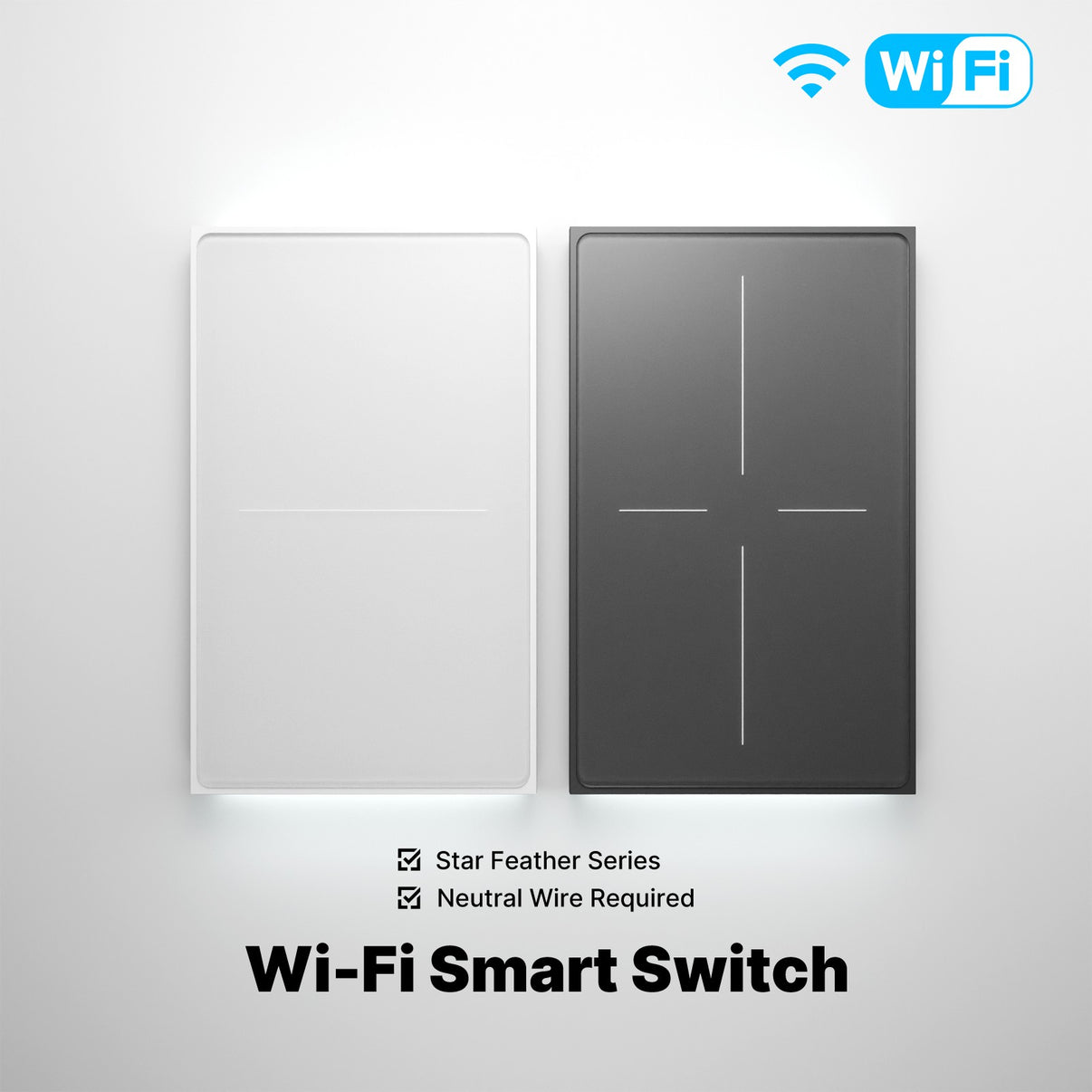 WiFi Star Feather Series Smart Switch Push Button With Neutral Wire Li ...