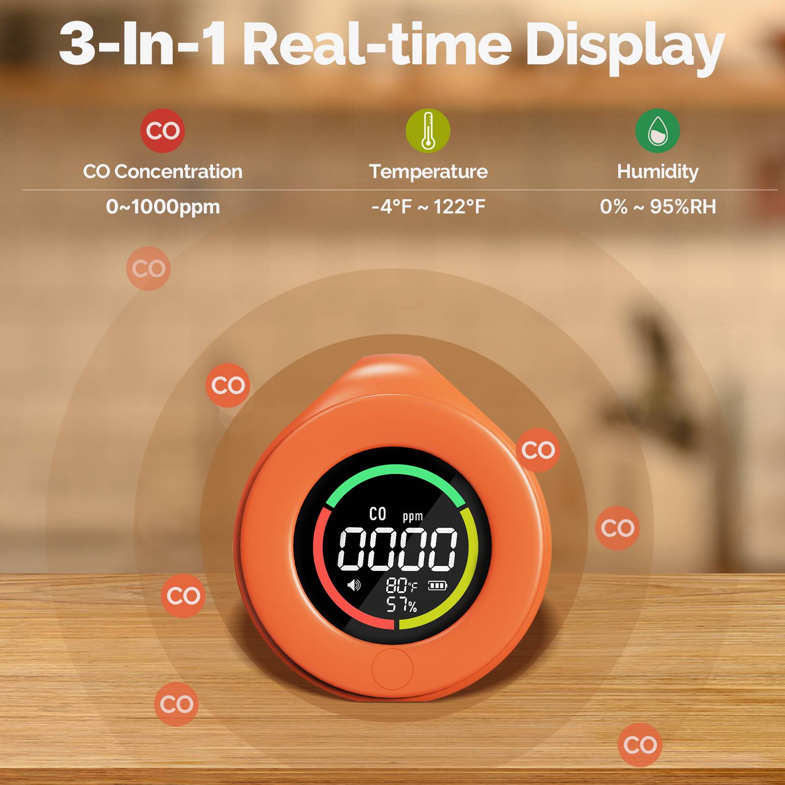 Mini Carbon Monoxide Detector Portable Temp/Humi/CO Meter | MOES