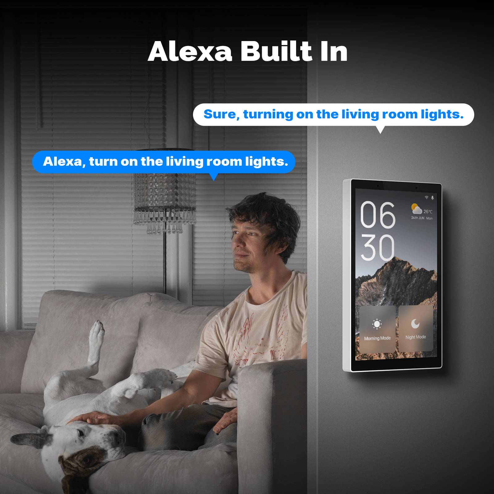 Smart Home 5-Inch Touchscreen Control In-wall Smart Panel with Alexa B – MOES