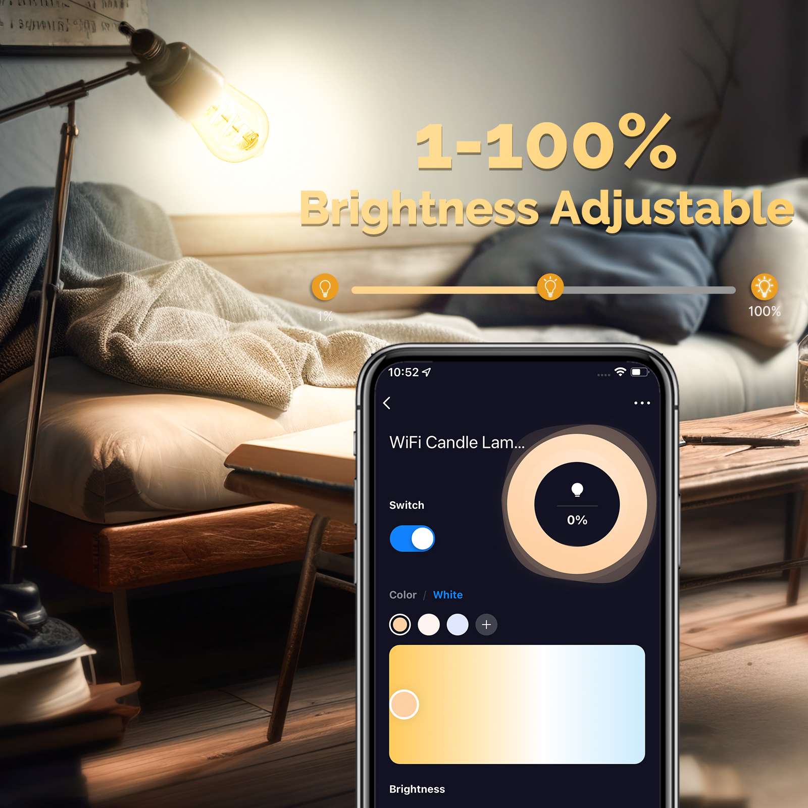 WiFi E27 Smart Edison LED Light Bulbs 16 Million RGB Color Changing 27 ...