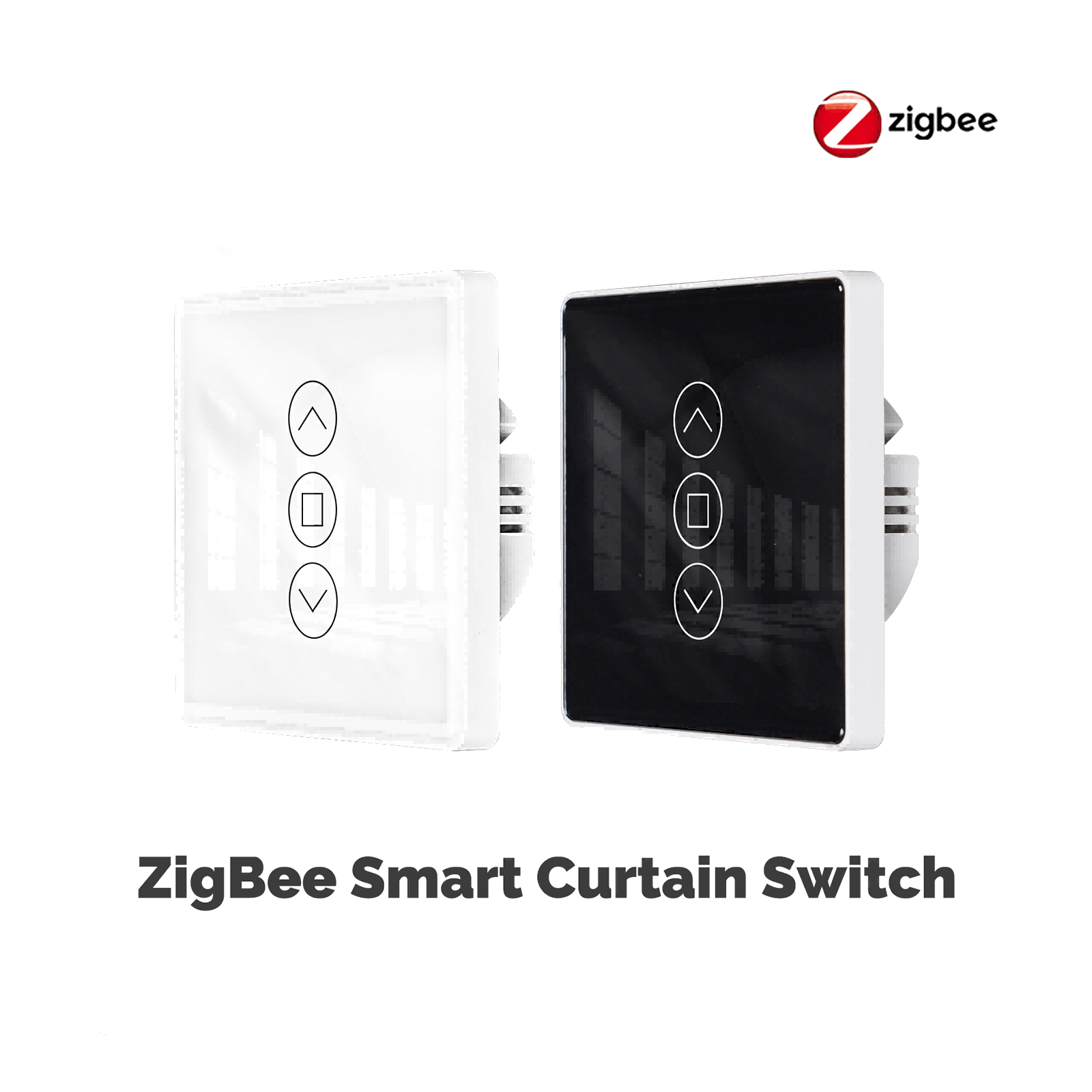 ZigBee Smart Curtain Switch 2.5D Support RF433 Arc Glass Touch Panel – MOES