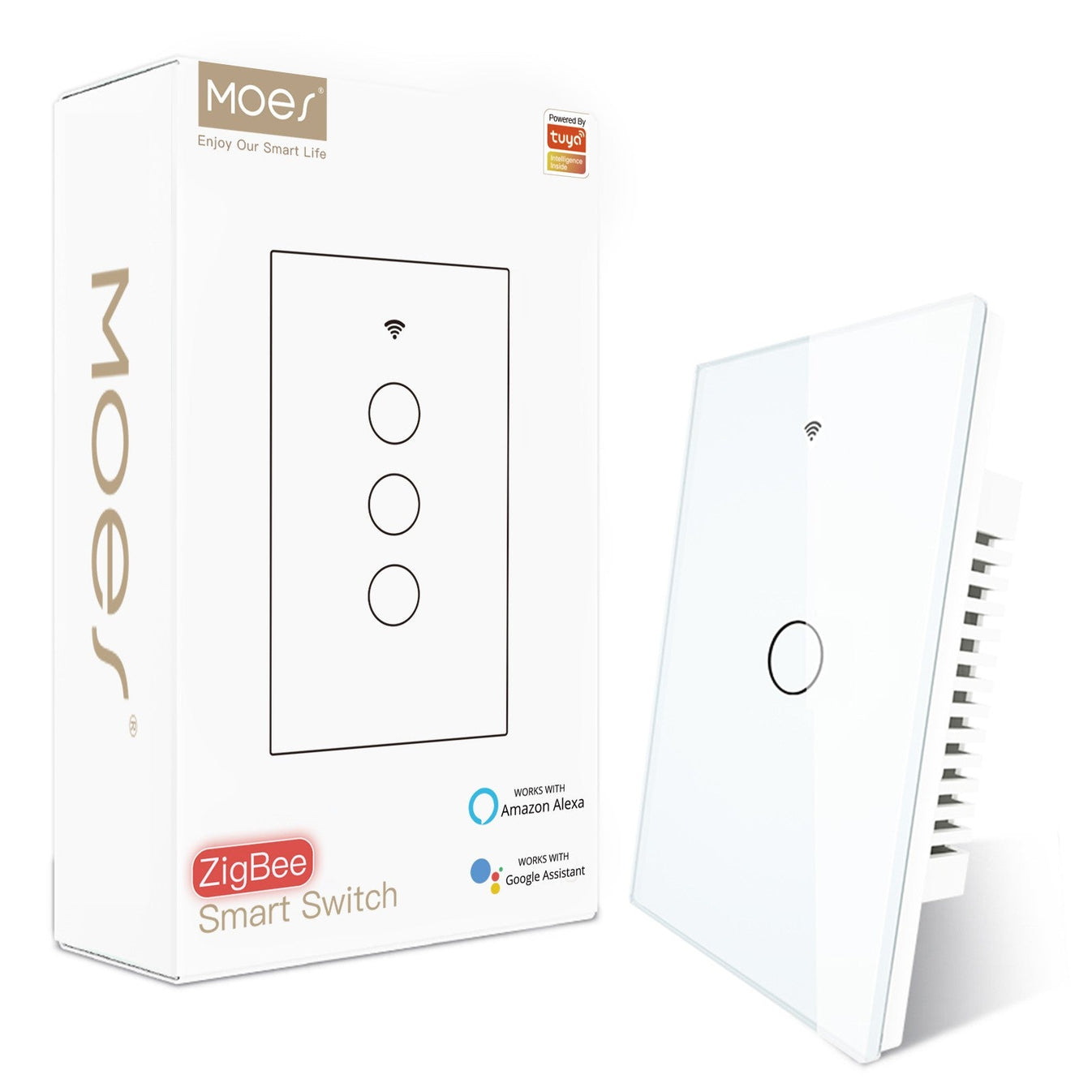 ZigBee Smart Light Switch Touch Glass Panel Neutral Wire Required US S ...