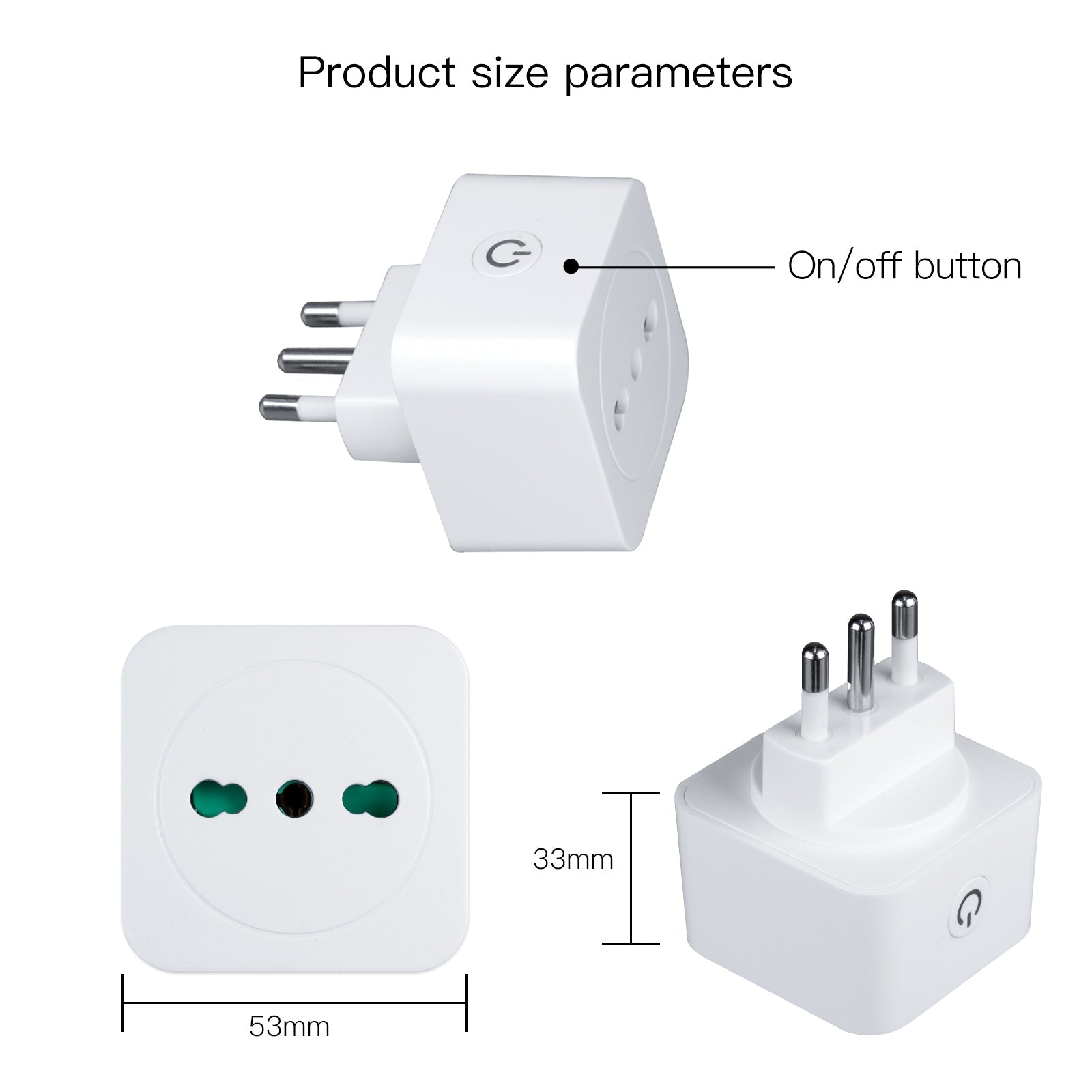 WiFi Smart Type L Plug For Italian | 16A Energy Monitor Power Socket – MOES