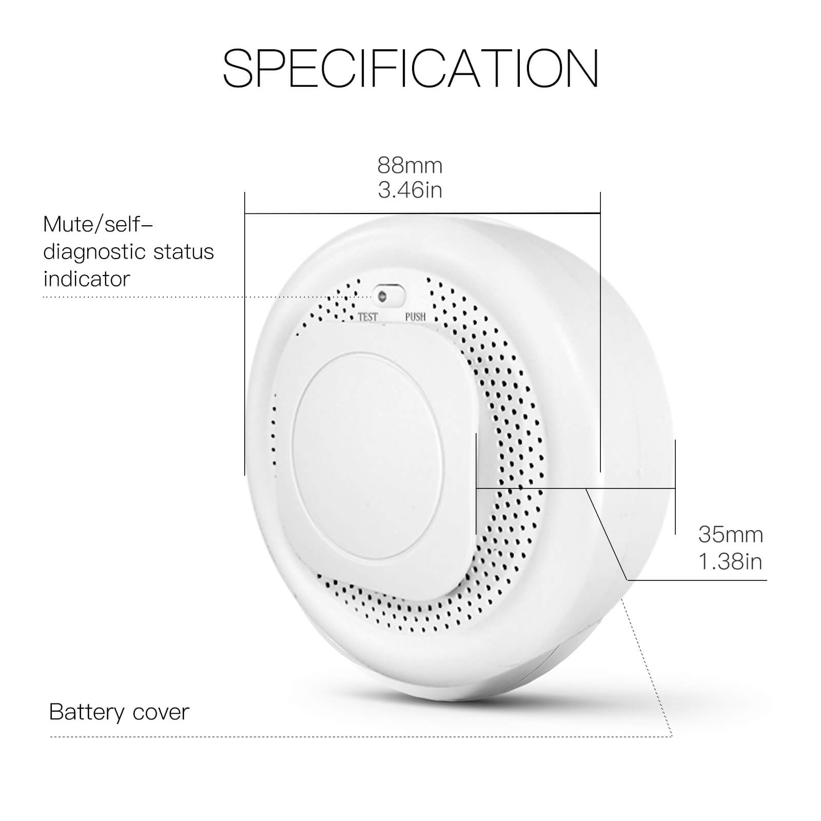 MOES ZigBee Smart Smoke Fire Detector Sensor|Tuya Home Smoke Alarm