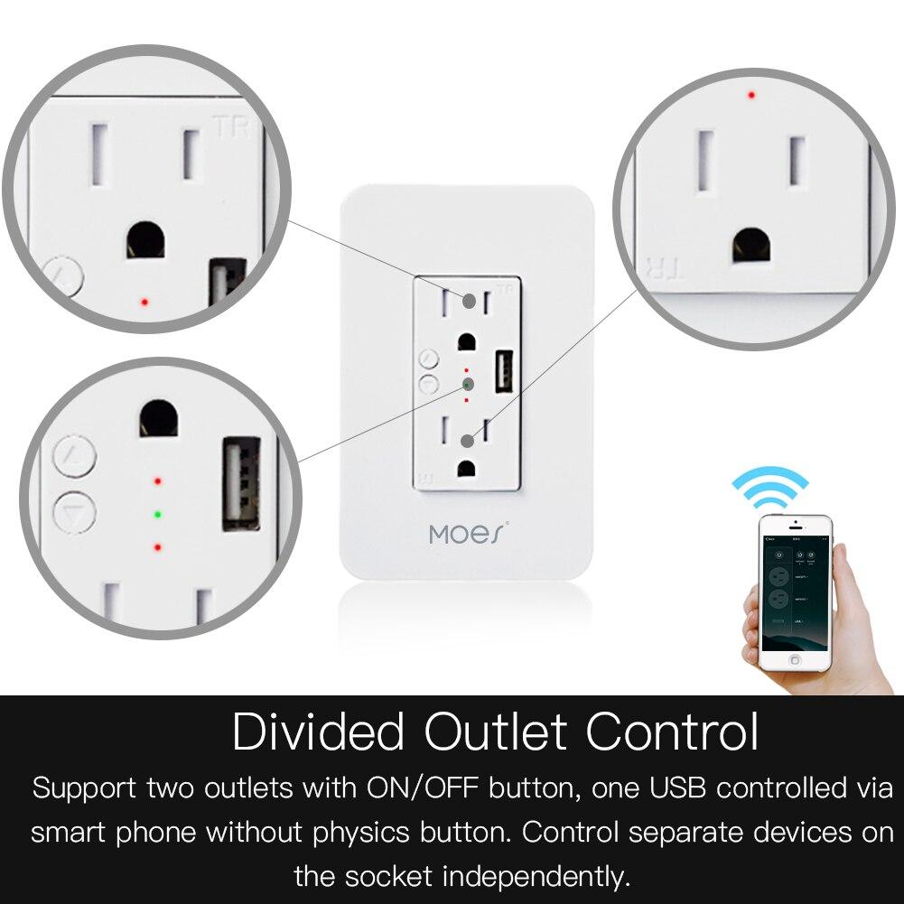 Smart Plug With USB Port |15A Smart Socket| WiFi Smart Wall Outlet – MOES
