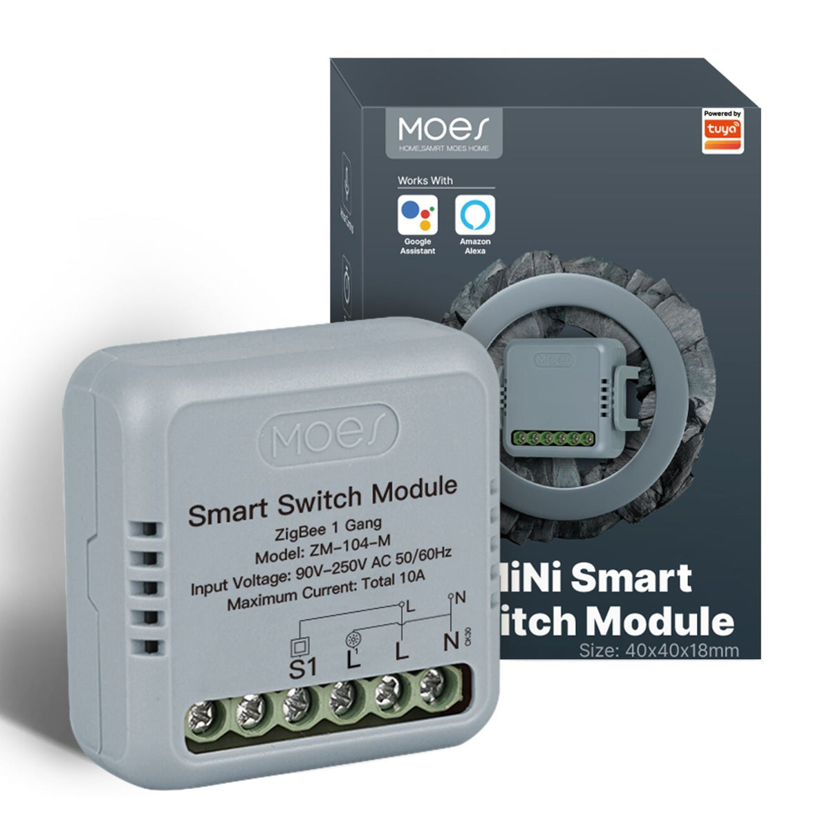 ZigBee Mini DIY Smart Light Switch Module Relay Timer 1/2 Gang – MOES