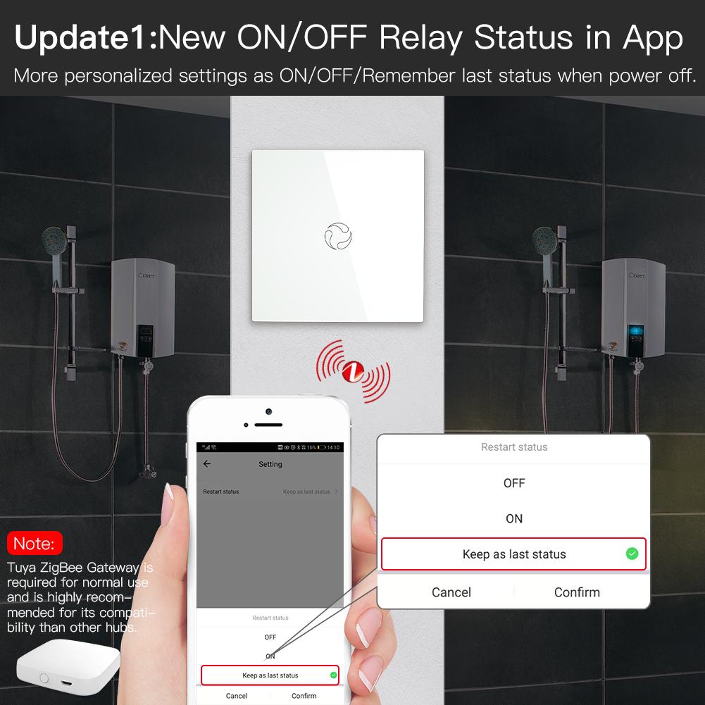 ZigBee Smart Switch For Heater|Glass Panel Touch Tuya Boiler Switch – MOES